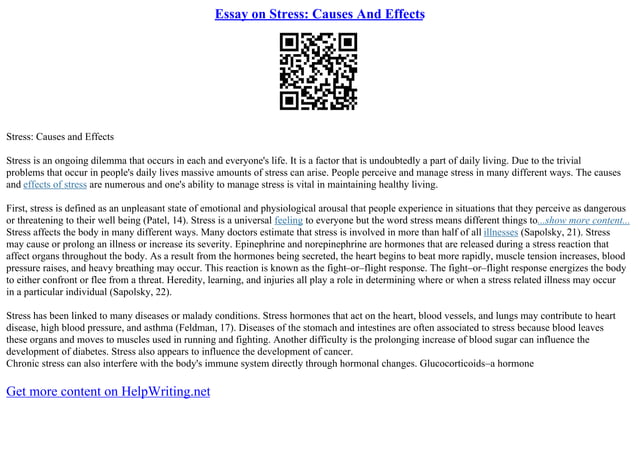 Essay On Stress | PPT