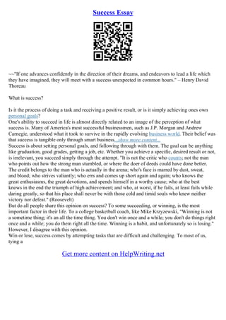 Essay On Success | PDF