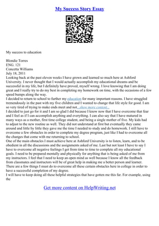Essay On Success In Life | PDF