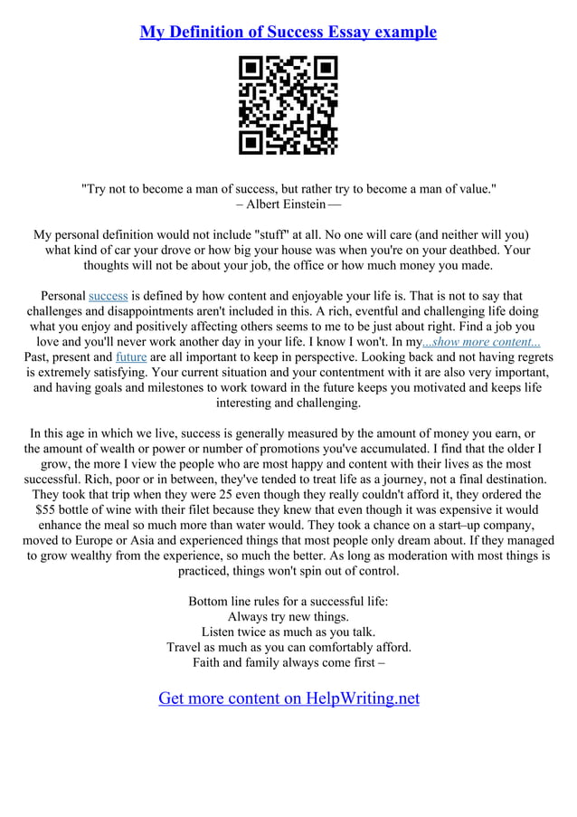 Essay On Success In Life | PDF