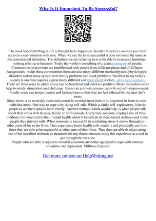 Essay On Success In Life | PDF