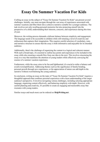 Essay On Summer Vacation For Kids.pdf