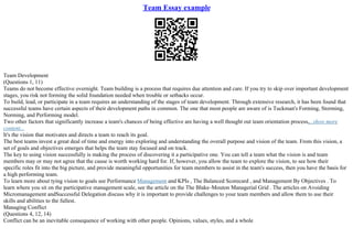 Essay On Team Work | PPT