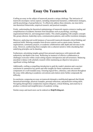 Essay On Teamwork.pdf