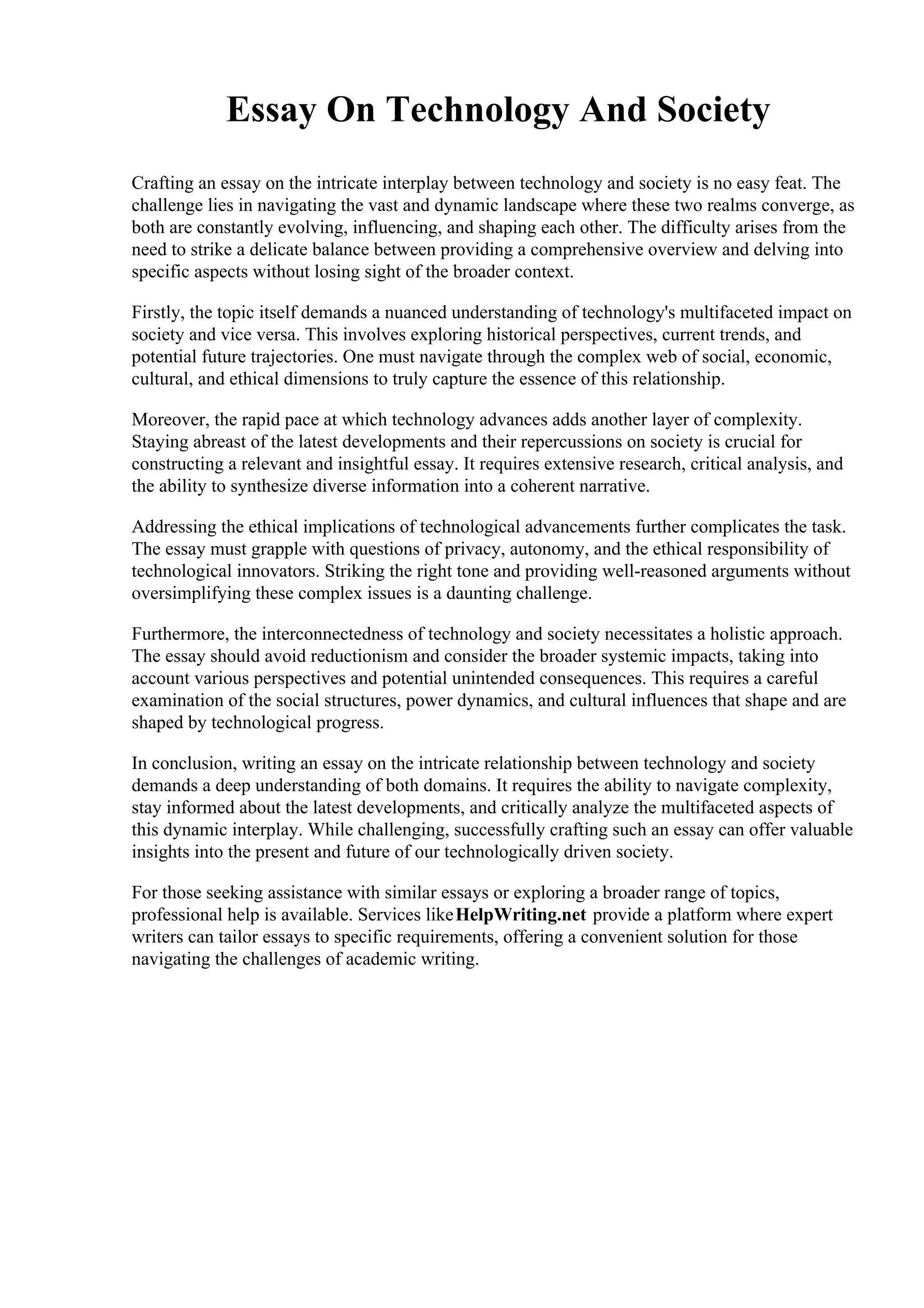 Essay On Technology And Society.pdf