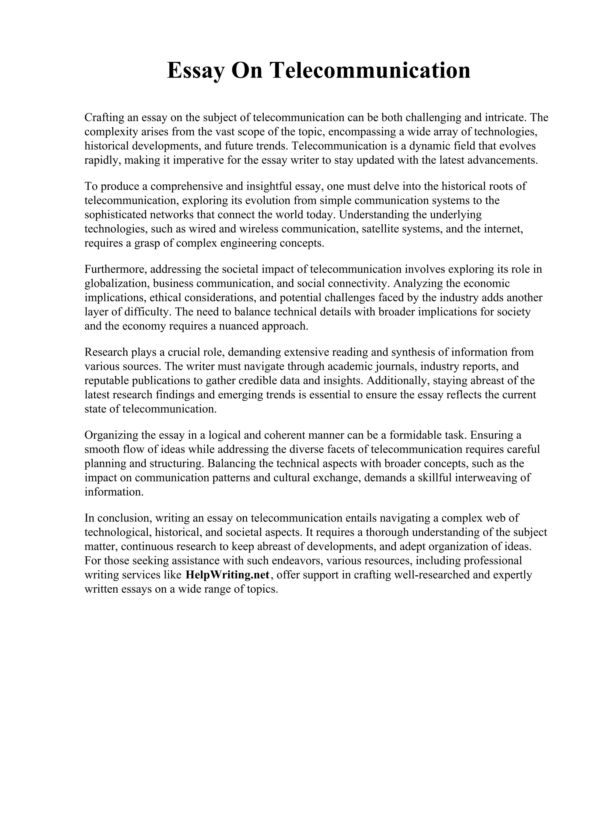 Essay On Telecommunication.pdf