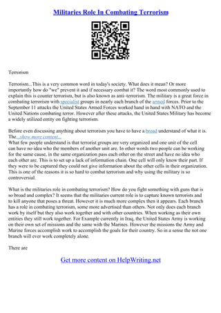 Essay On Terrorism | PDF
