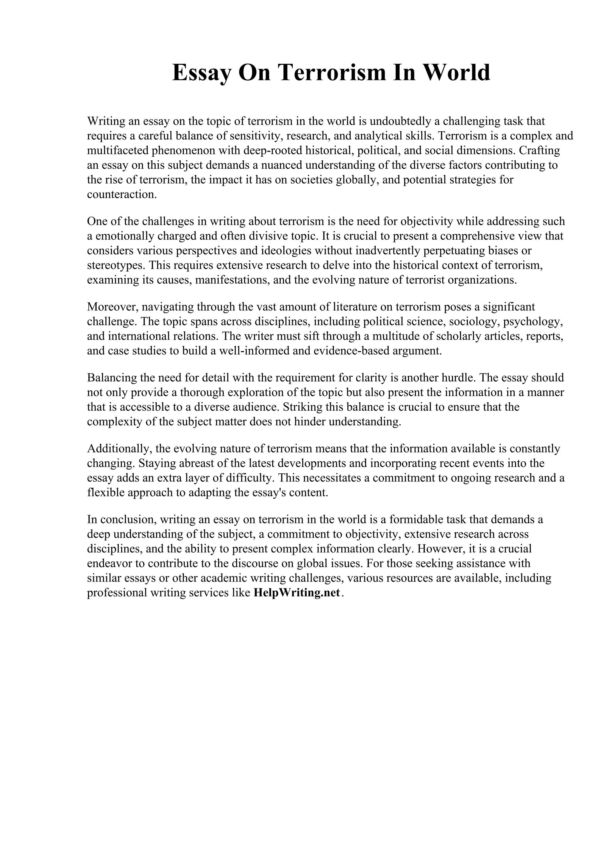 Essay On Terrorism In World.pdf