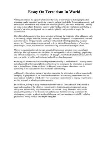 Essay On Terrorism In World.pdf