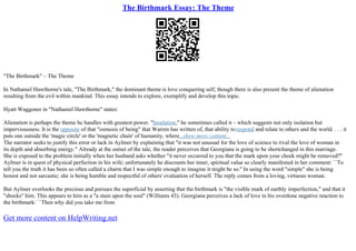 Essay On The Birthmark | PDF