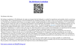 Essay On The Birthmark | PDF