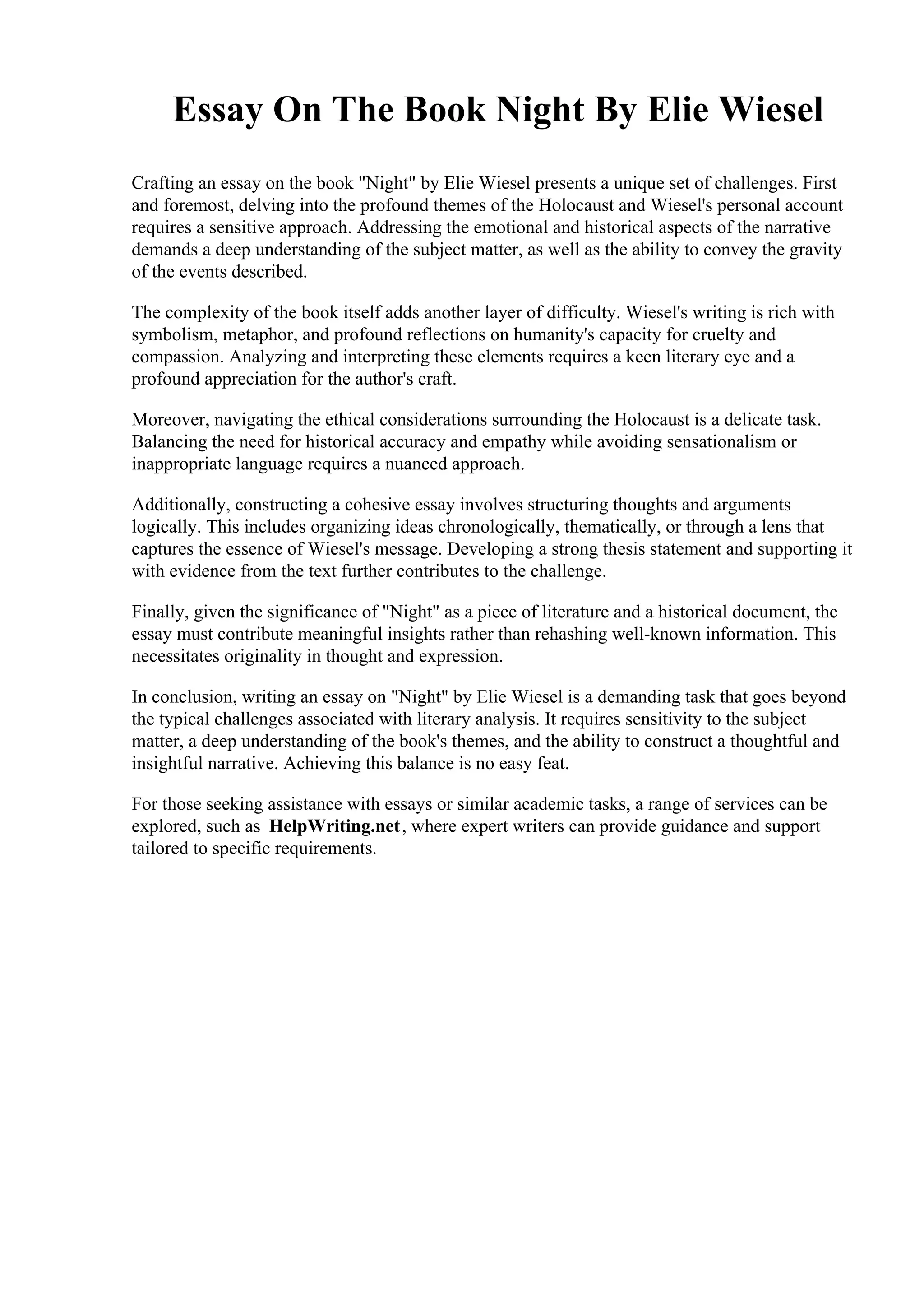 Essay On The Book Night By Elie Wiesel.pdf