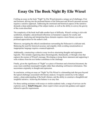 Essay On The Book Night By Elie Wiesel.pdf