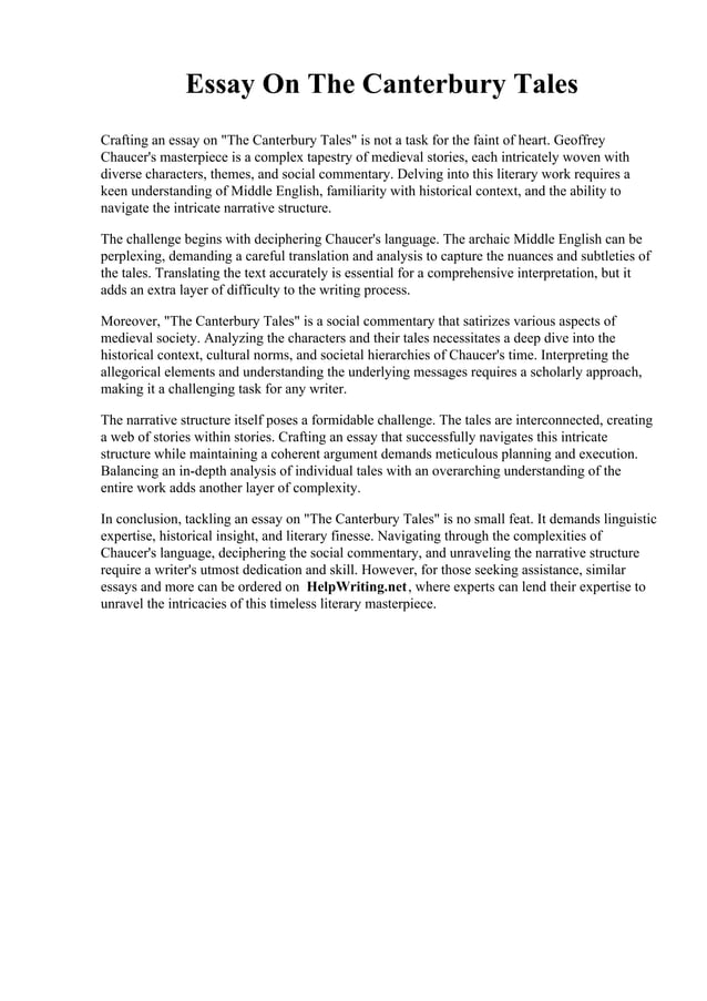Essay On The Canterbury Tales | PDF