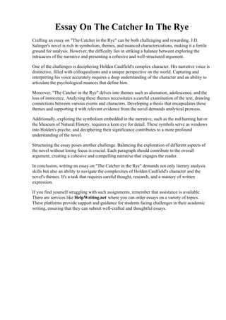 Essay On The Catcher In The Rye.pdf