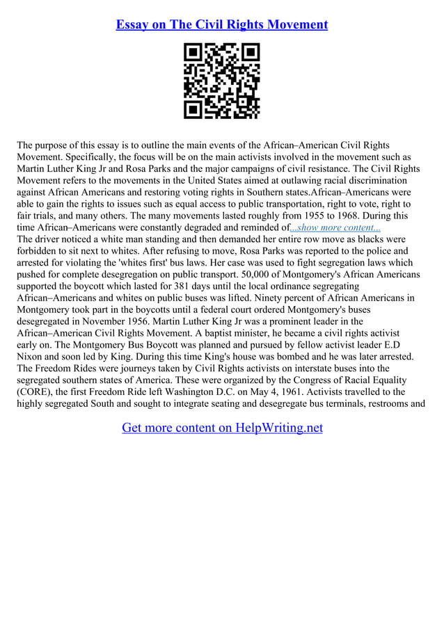 Essay On The Civil Rights Movement | PDF