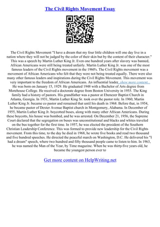 Essay On The Civil Rights Movement | PDF
