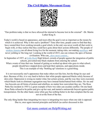 Essay On The Civil Rights Movement | PDF
