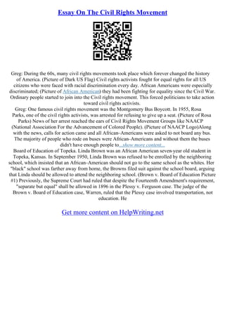 Essay On The Civil Rights Movement | PDF