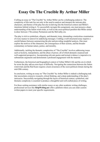 Essay On The Crucible By Arthur Miller.pdf