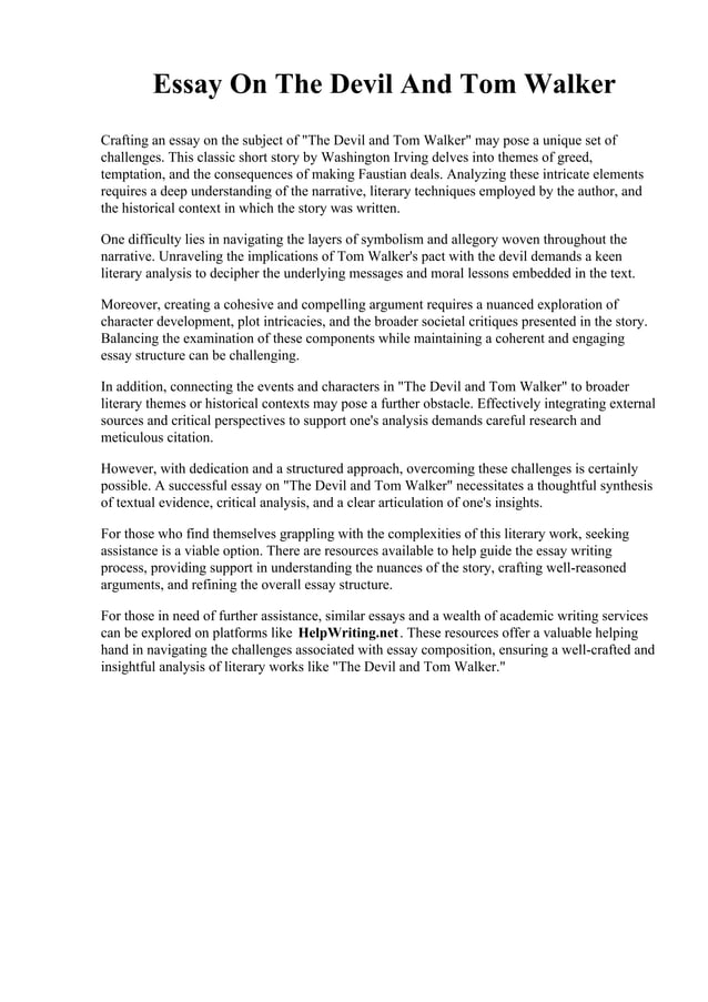 Essay On The Devil And Tom Walker.pdf