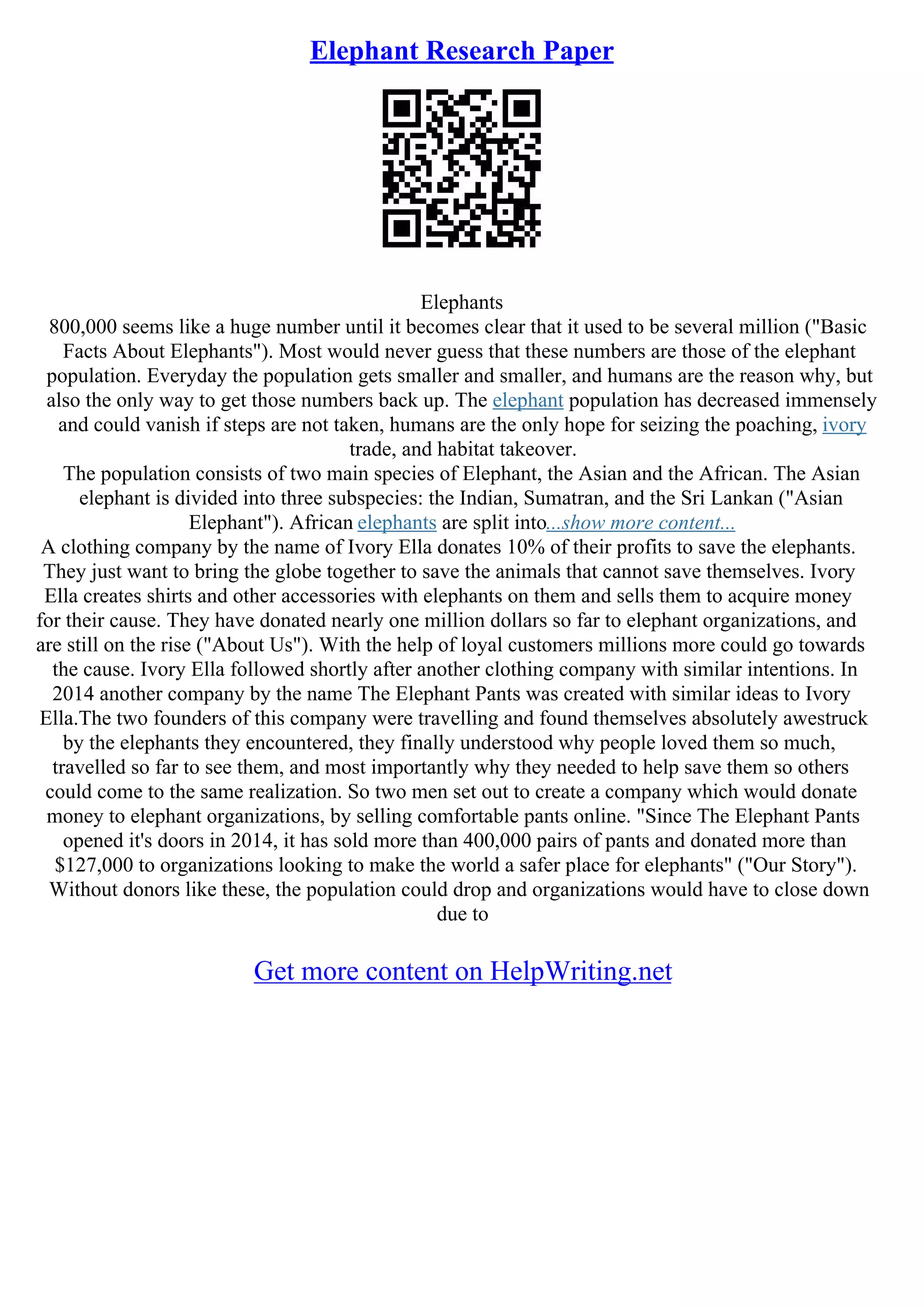 Essay On The Elephant | PDF | Large Animals | Pets