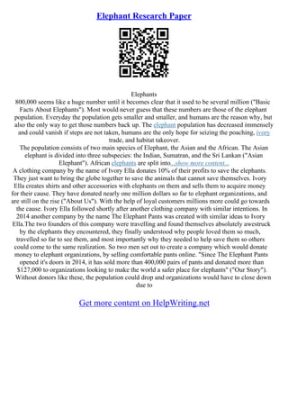 Essay On The Elephant | PDF | Large Animals | Pets