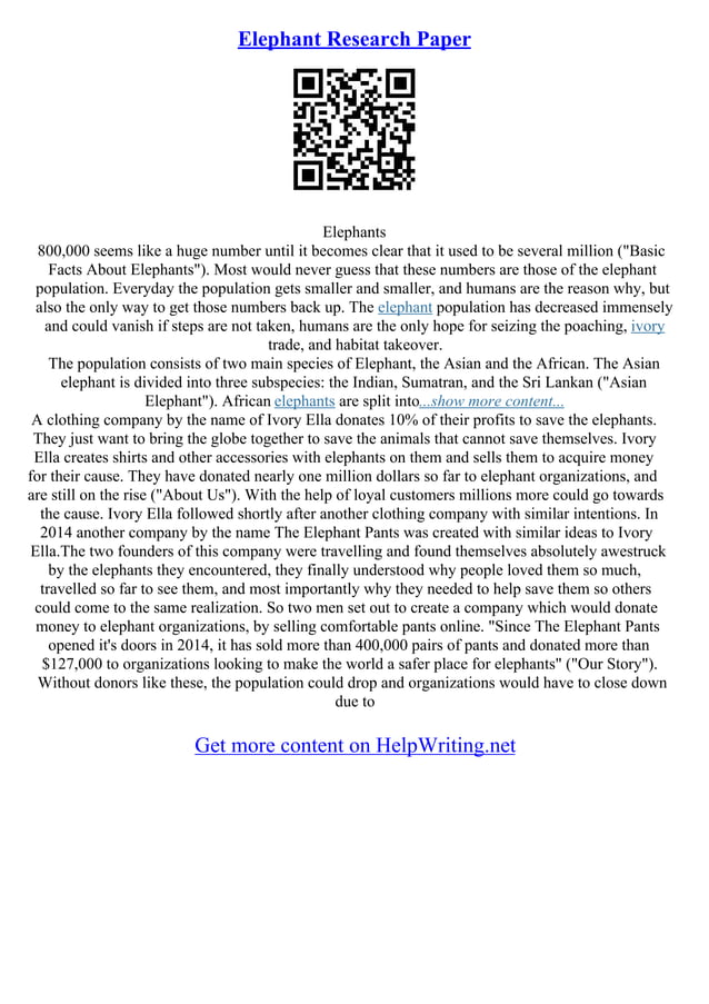 Essay On The Elephant | PDF | Large Animals | Pets