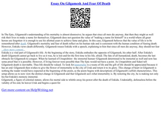 Essay On The Epic Of Gilgamesh | PPT