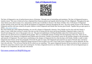 Essay On The Epic Of Gilgamesh | PPT