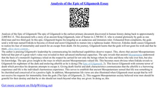 Essay On The Epic Of Gilgamesh | PPT