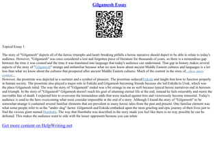Essay On The Epic Of Gilgamesh | PPT