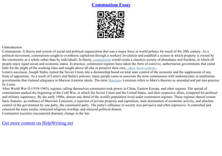 Essay On The Fall Of Communism | PPT