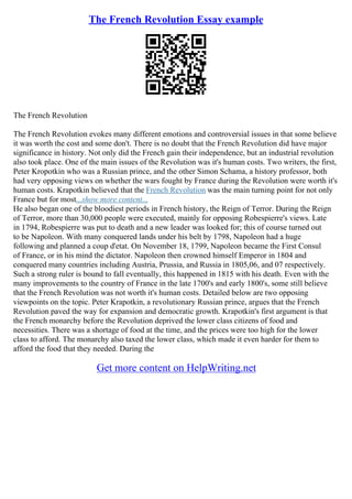 Essay On The French Revolution | PDF