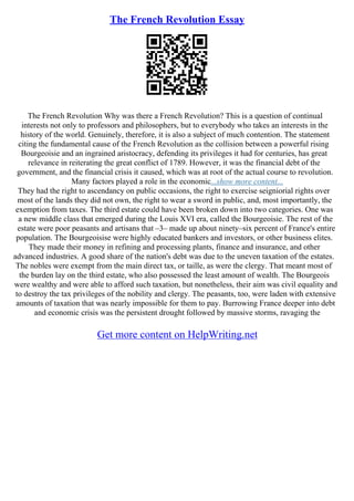 Essay On The French Revolution | PDF