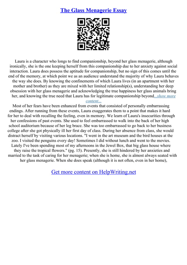 Essay On The Glass Menagerie | PDF
