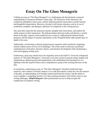 Essay On The Glass Menagerie.pdf