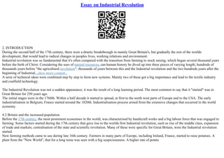 Essay On The Industrial Revolution | PDF