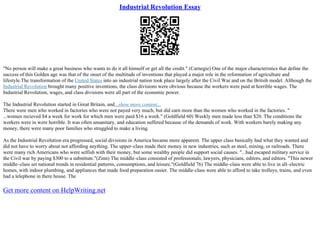 Essay On The Industrial Revolution | PDF