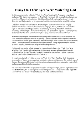 Essay On Their Eyes Were Watching God.pdf