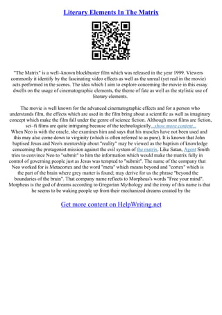 Essay On The Matrix | PDF