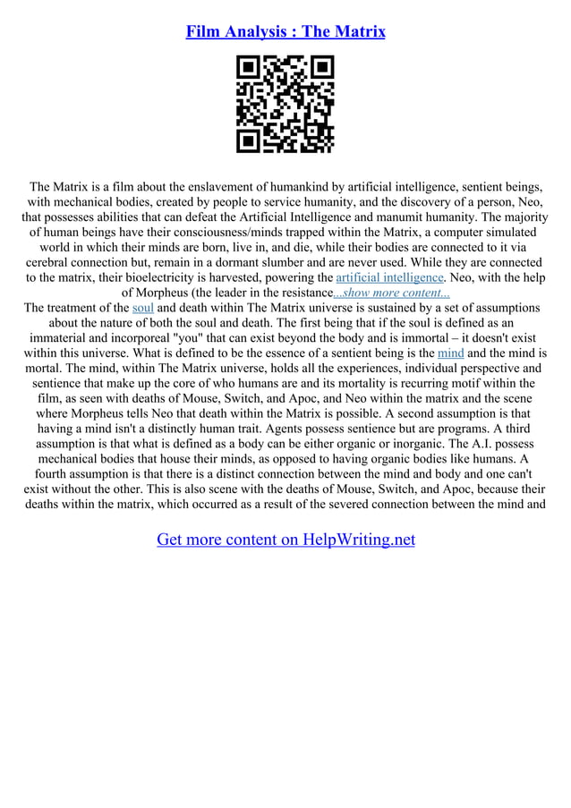 Essay On The Matrix | PDF