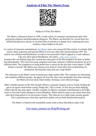 Essay On The Matrix | PDF