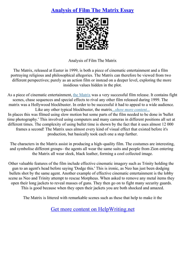 Essay On The Matrix | PDF