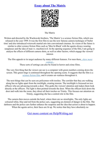 Essay On The Matrix | PDF