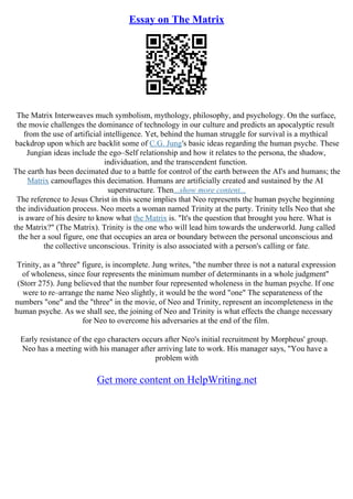 Essay On The Matrix | PDF