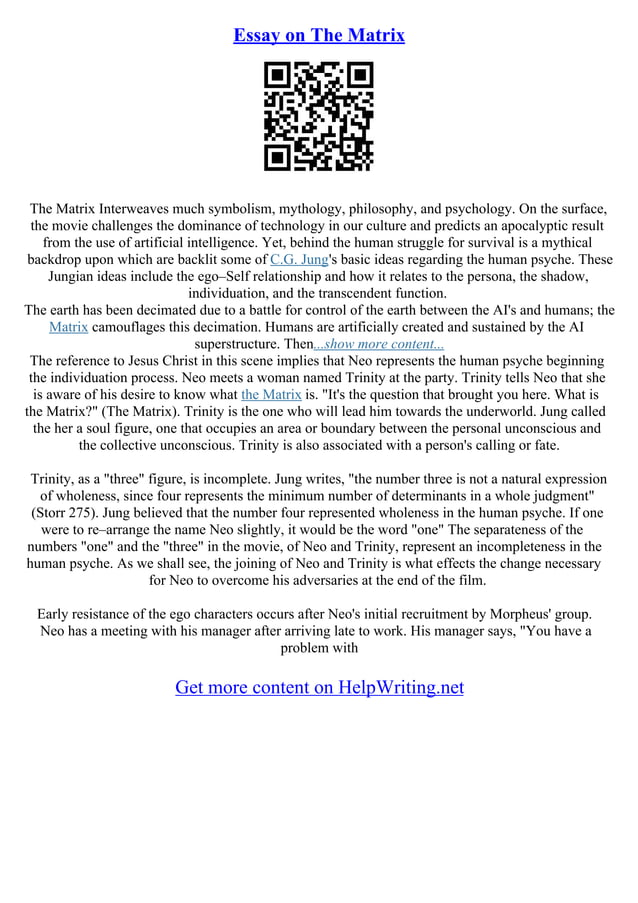Essay On The Matrix | PDF