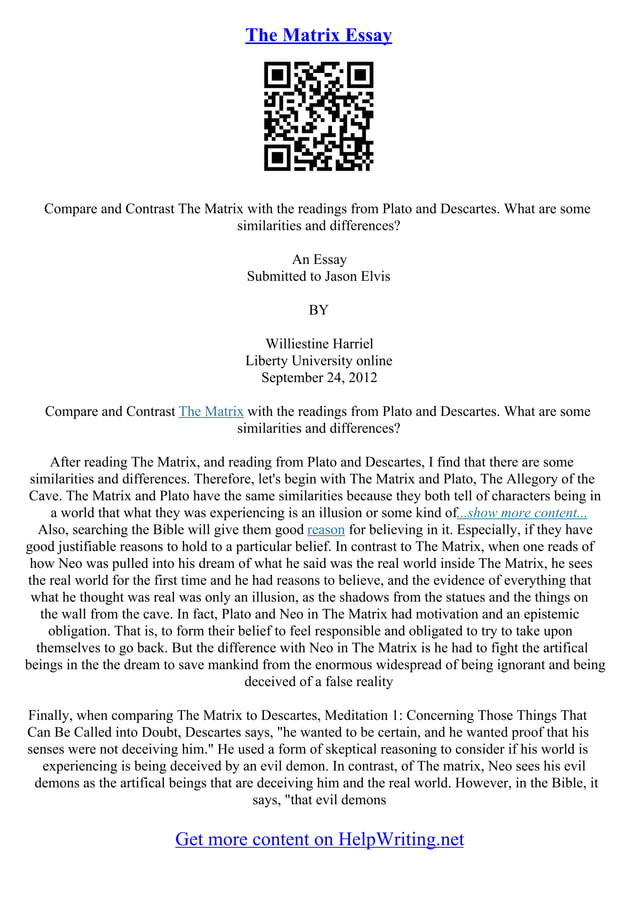 Essay On The Matrix | PDF