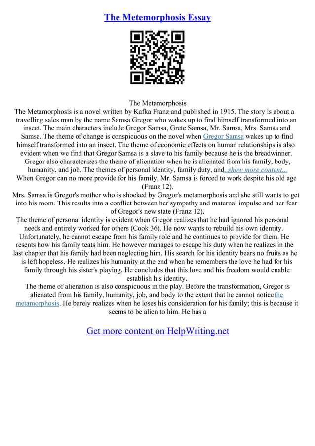 Essay On The Metamorphosis | PDF