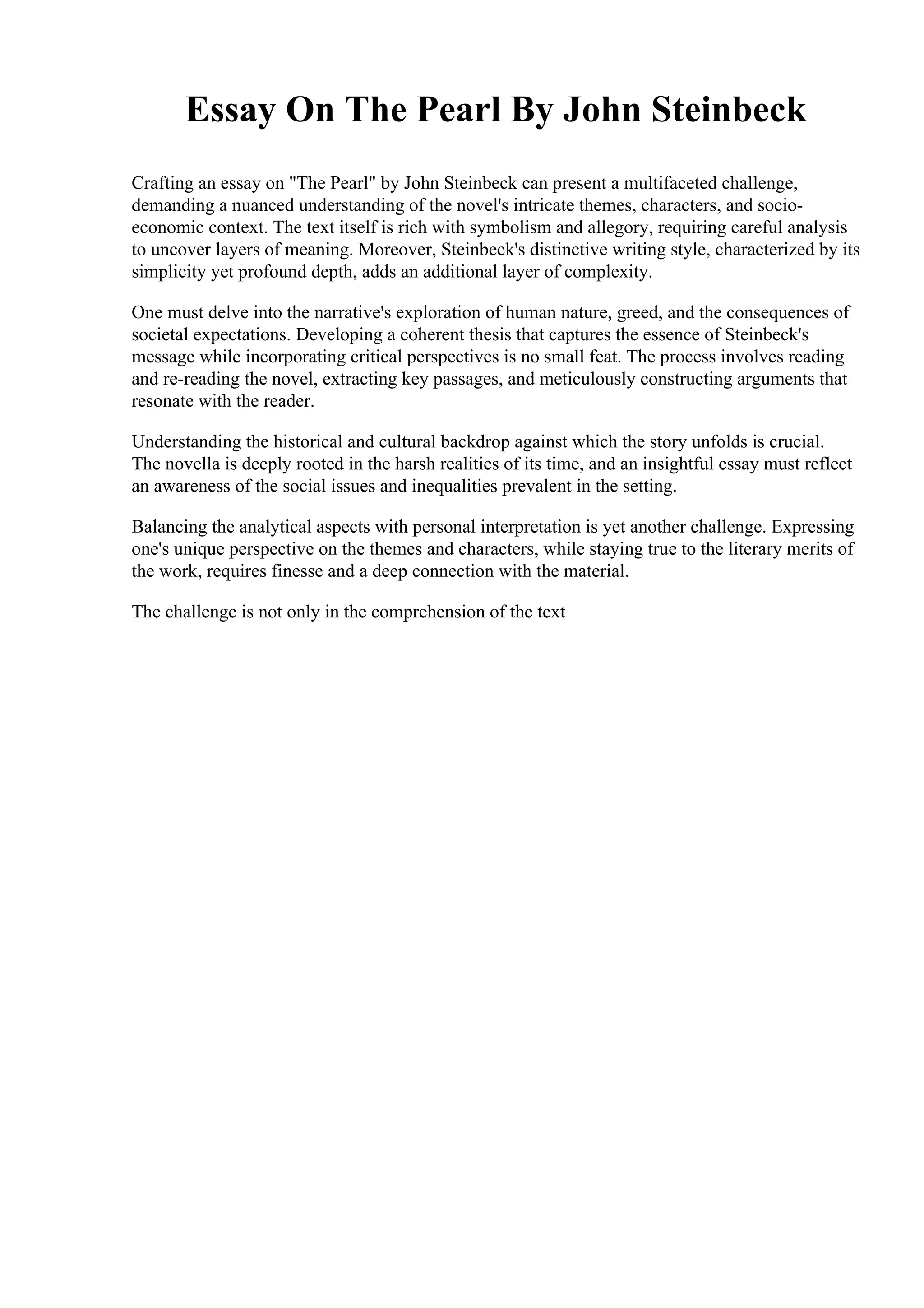 Essay On The Pearl By John Steinbeck.pdf